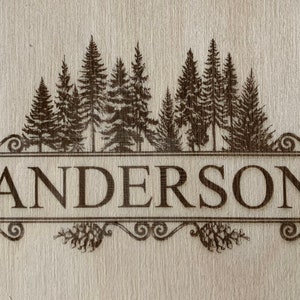 Laser Engrave File Pine Monogram SVG, Lightburn Glowforge Wood Burn ...