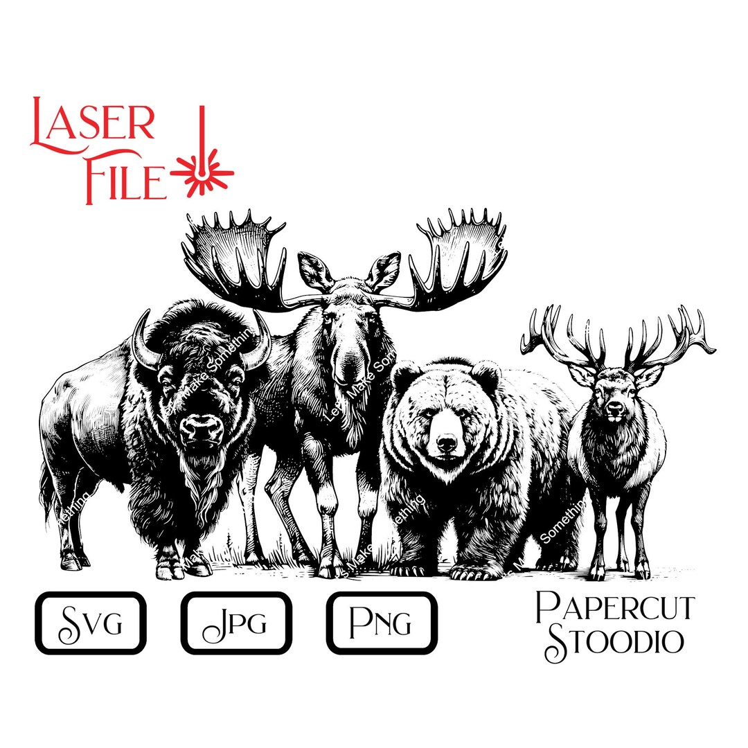 Laser Engrave File, Big Park Residents SVG, Lightburn Glowforge for ...