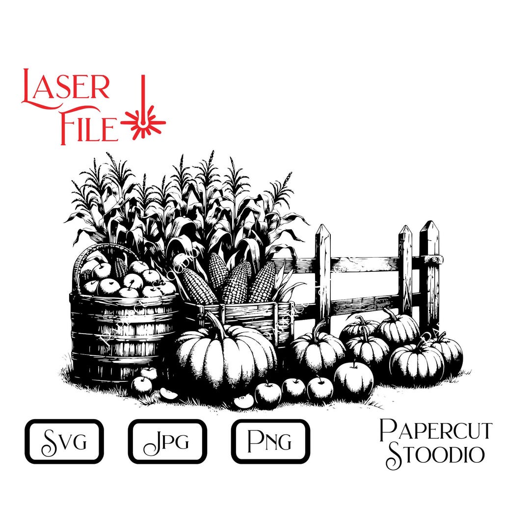 Laser Engrave File, Fall Harvest 3 Svg, Digital Download Farm ...
