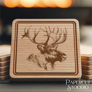 Laser Engrave File, Caribou Profile Svg, Lightburn Glowforge Digital ...