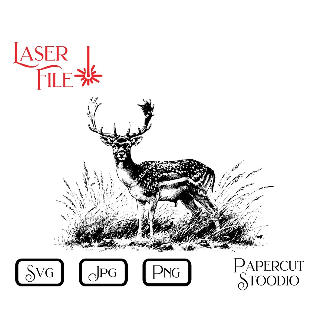 Laser Engrave File, Fallow Buck Svg, Lightburn Glowforge Digital ...