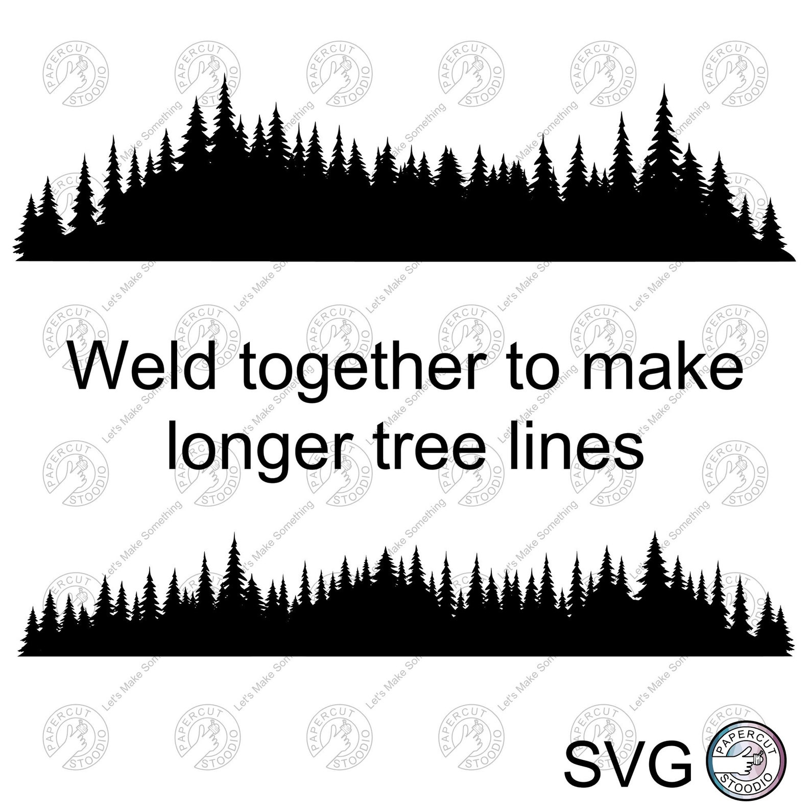 Forest Tree Line Bundle Svg, Forest Pine Tree Silhouette Camping Hiking ...