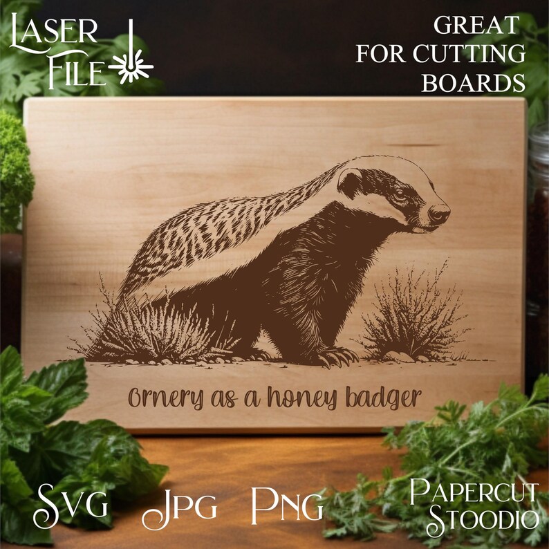 Laser Engrave File, Honey Badger Svg, Wildlife, Laser Engraving Digital ...