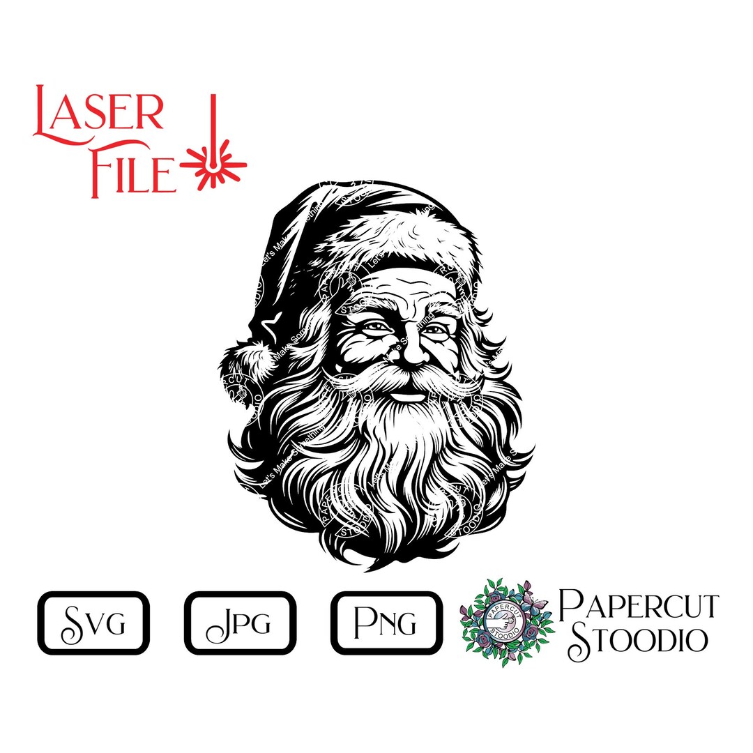 Laser Engrave File, Santa Claus Svg, DIY Christmas Ornaments Cutting ...