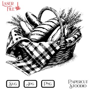 Bread Basket Laser Engrave SVG File, Kitchen Decor (digital Download ...