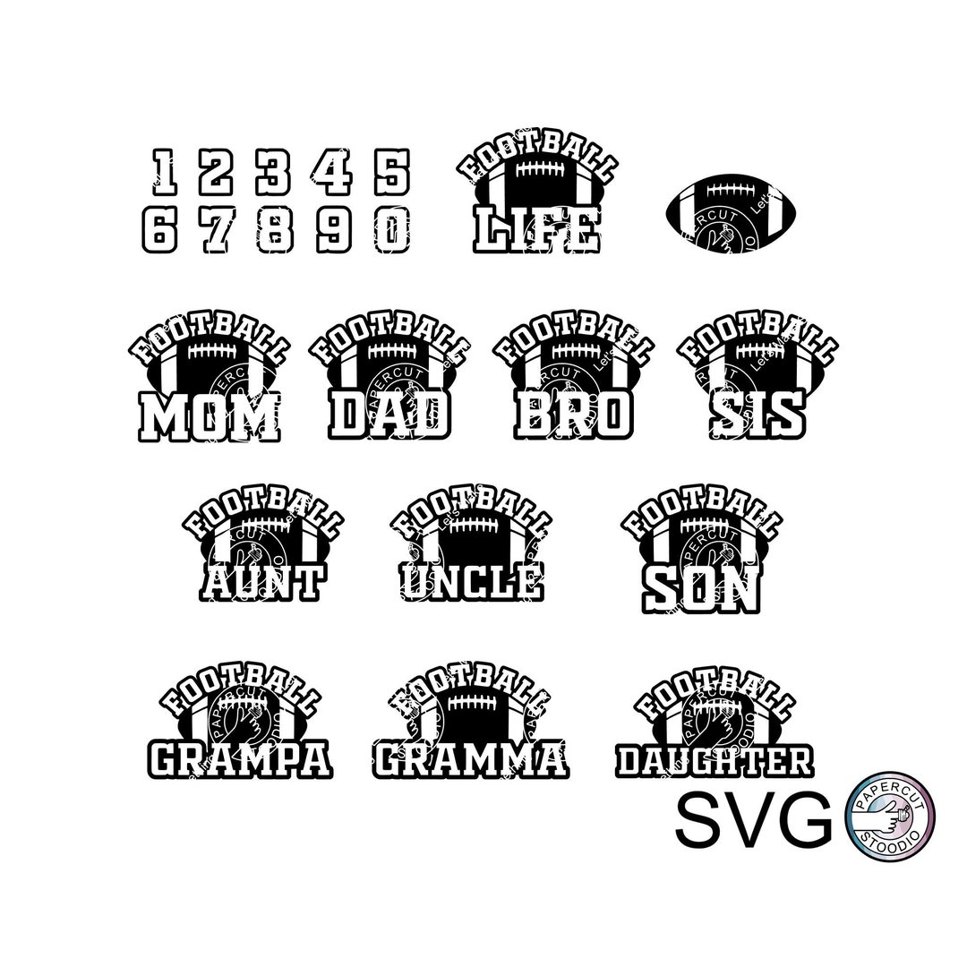 Football Family Bundle SVG, Cricut, Silhouette, Football, Family, T ...