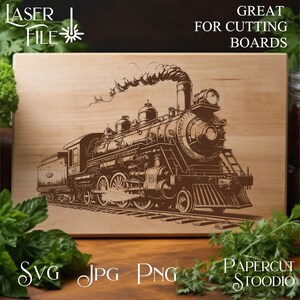 Laser Engrave File, Steam Engine Train Svg, Lightburn Glowforge Xtool ...