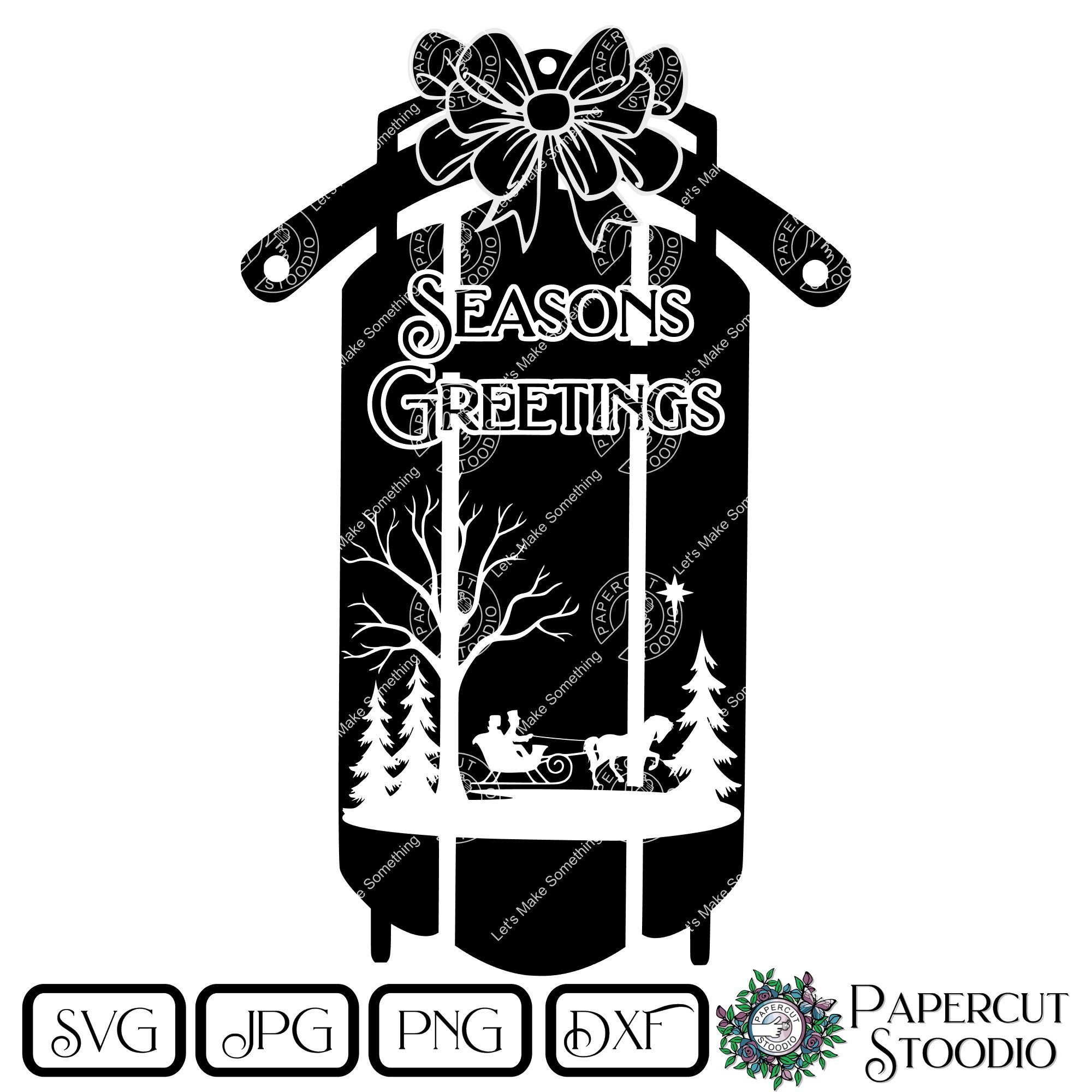 Christmas Sled SVG Png Jpg DXF Sleigh Ride Cricut Silhouette - Etsy