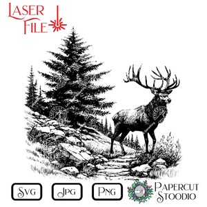 Laser Engrave File, Stag Svg, Digital Download for Laser Engraving ...