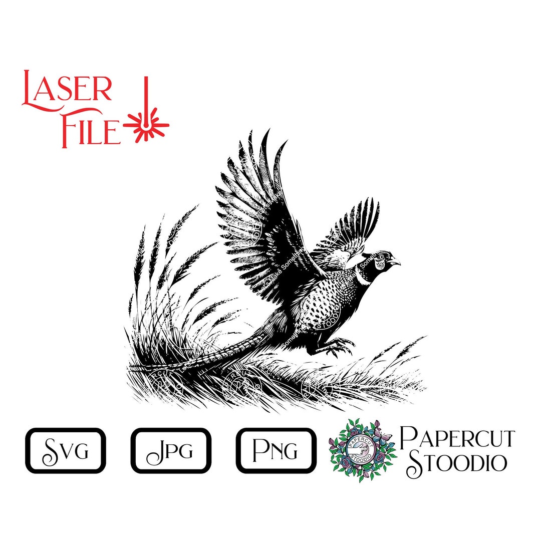 Laser Engrave File, Pheasant Flee SVG, Lightburn Glowforge Signs ...