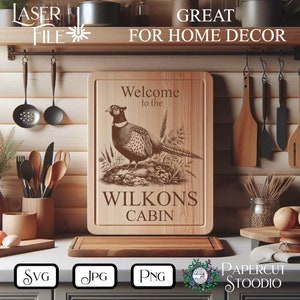 Laser Engrave File, Ring Necked Pheasant SVG, Lightburn Glowforge Signs ...