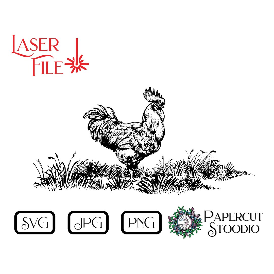 Laser Engrave File Rooster Scene Svg, Digital Download Charcuterie ...