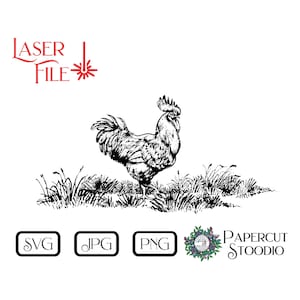 Laser Engrave File Rooster Scene Svg, Digital Download Charcuterie ...