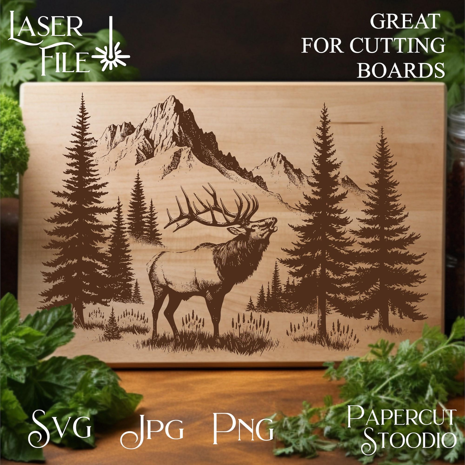 Laser Engrave File, Bugling Elk 2 Svg, Wildlife, Laser Engraving ...