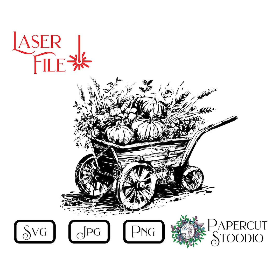 Harvest Wagon Laser Engrave File, Autumn SVG PNG JPG (digital Download ...