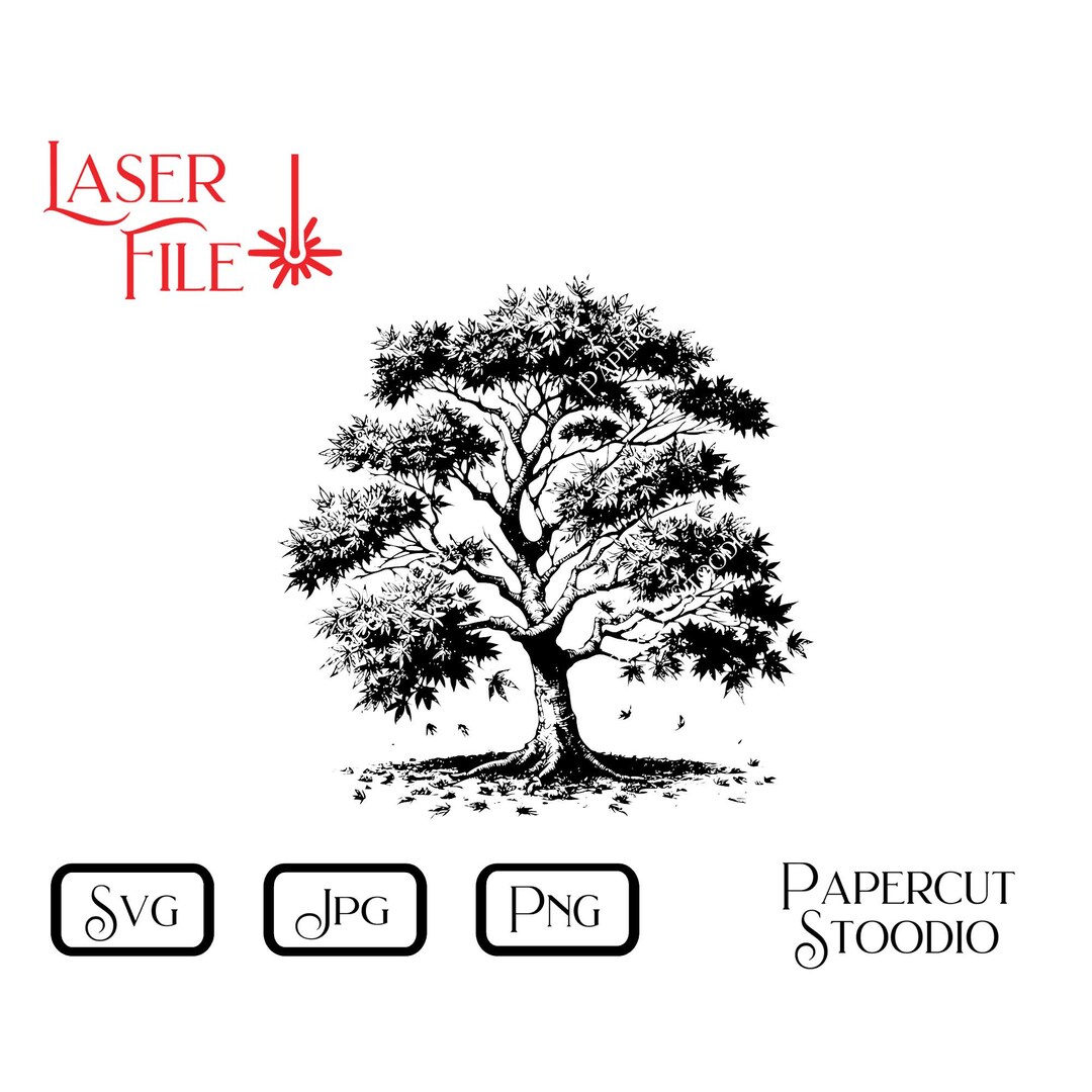 Laser Engrave File, Fall Maple Tree Svg, Digital Download Farm ...