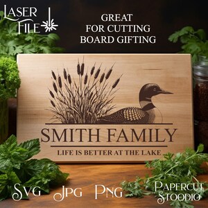 Laser Engrave File, Loon Monogram, SVG, Lightburn Glowforge Wood Burn ...