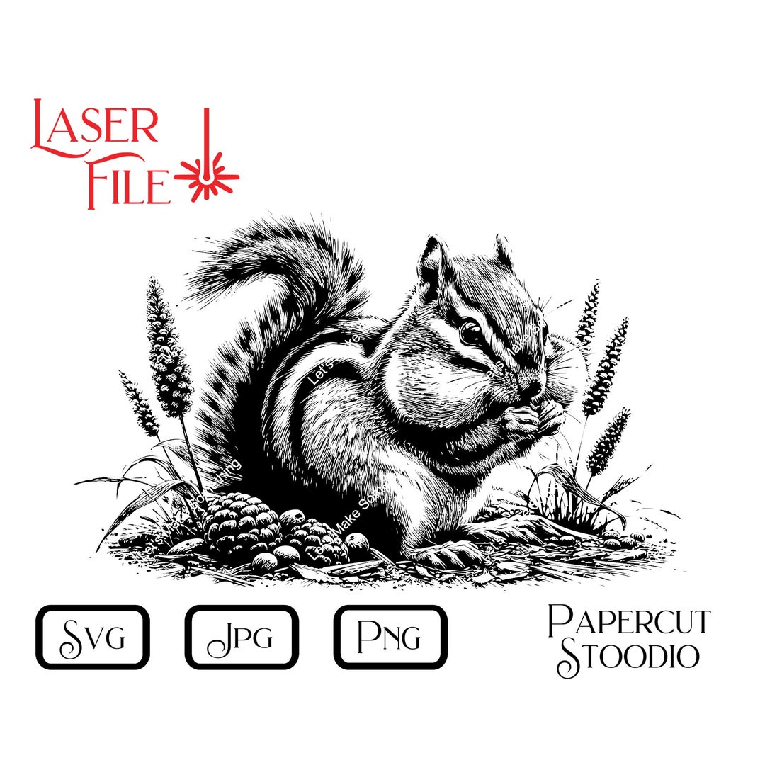 Laser Engrave File, Chipmunk Cheeks SVG, Lightburn Glowforge Wood Burn ...