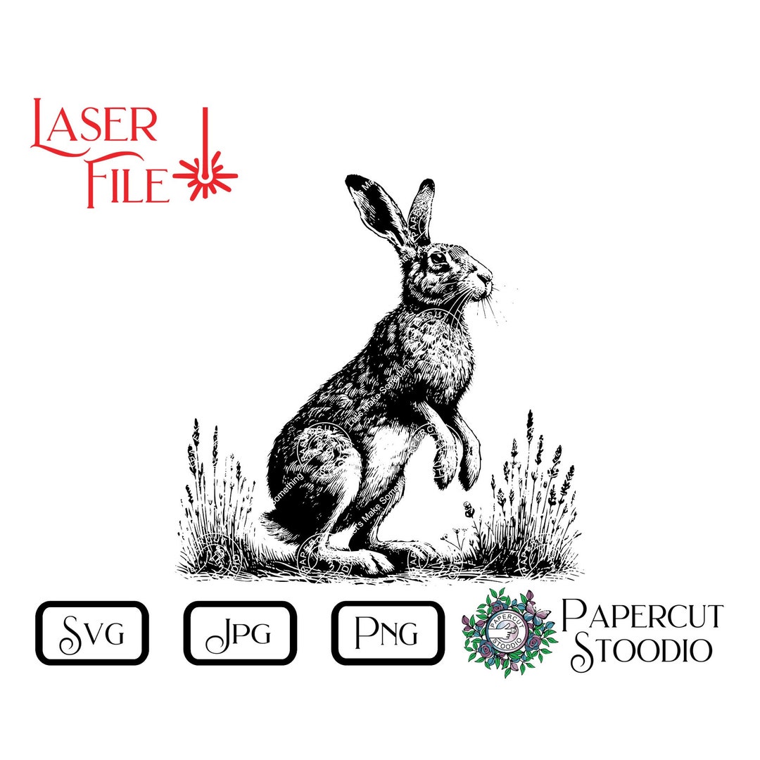 Laser Engrave File, Cautious Hare SVG, Lightburn Glowforge Signs ...