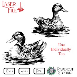 Laser Engrave File, Ducks SVG, Lightburn Glowforge Wood Burn Lake Life ...