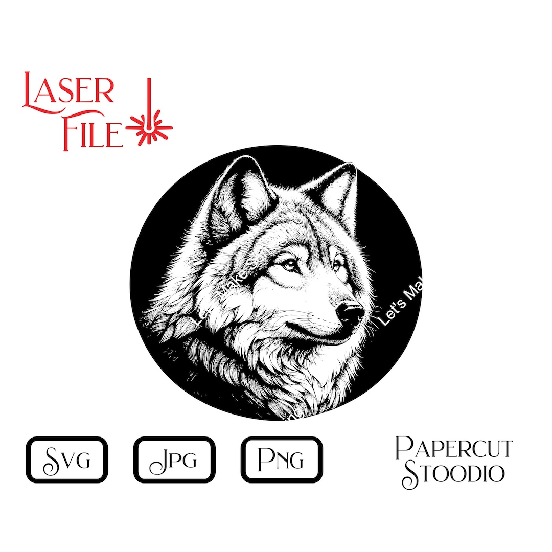 Laser Engrave File, Wolf Circle SVG, Lightburn Glowforge for ...