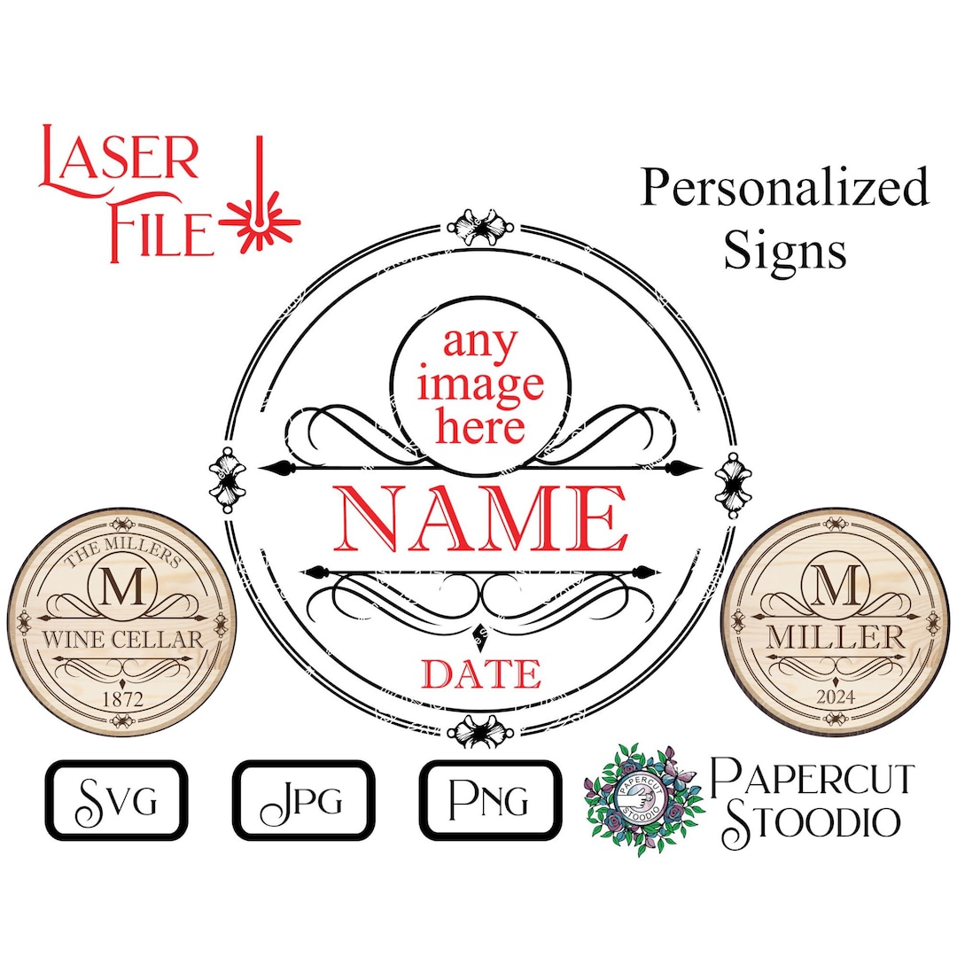 Laser Engrave File, Wine Cellar Sign SVG, for Lightburn Glowforge ...