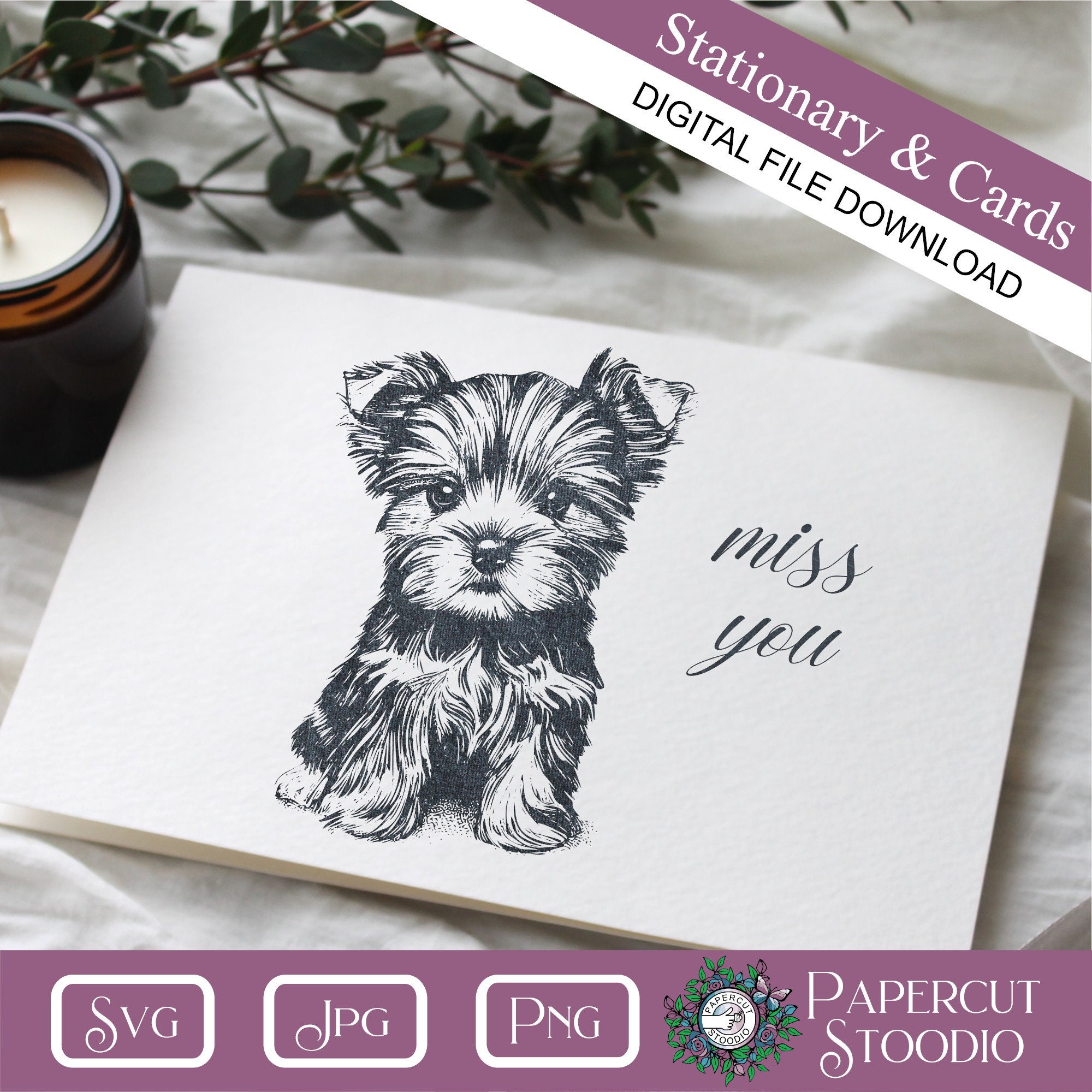 Yorkie Puppy SVG, Laser Cut File, Engrave Design (digital Download) - Etsy