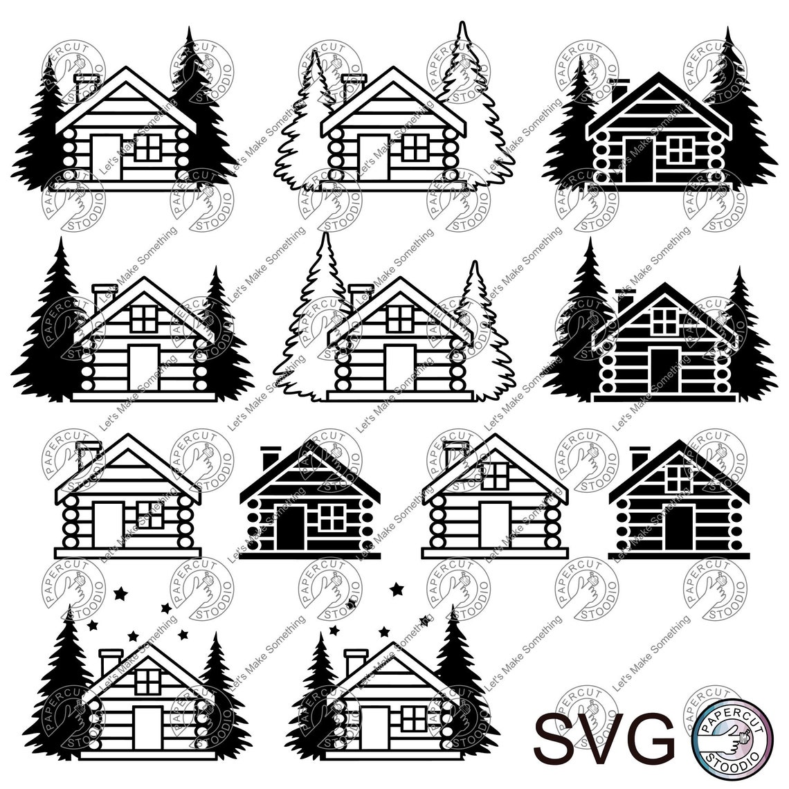 Cabin Bundle Svg Lake and Forest Camping Cottage Lodge for | Etsy