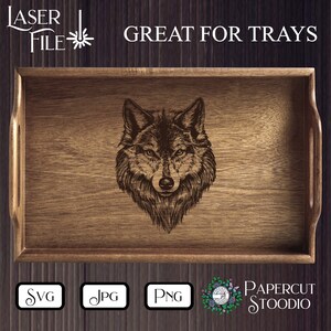 Laser Engrave File, Wolf Head SVG, Lightburn Glowforge Signs Cutting ...