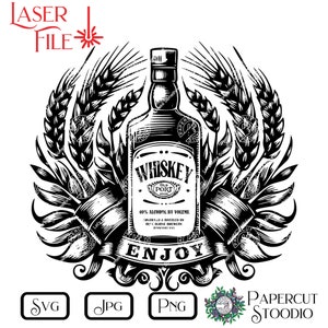 Whiskey Barley Laser Engrave File, Rustic Home Decor (SVG, PNG, JPG) - Etsy