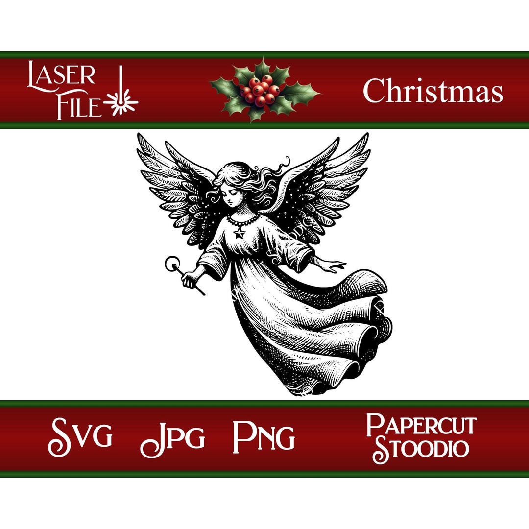 Star Angel, Svg Png, Laser Engrave File, DIY Christmas Ornaments ...