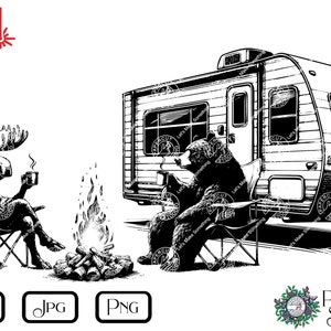 Laser Engrave File, Campfire Pals RV Camper Svg, Download for Laser ...