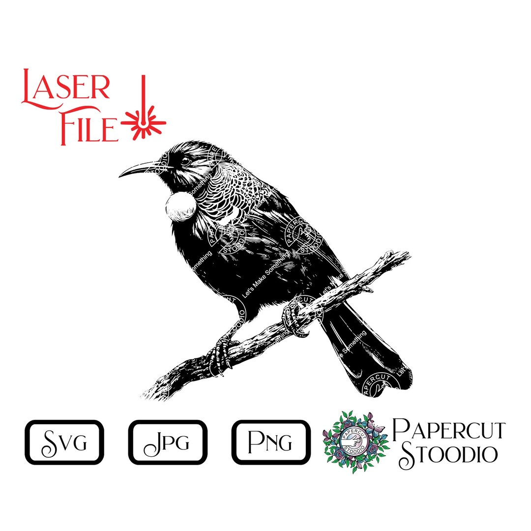 New Zealand Tui Bird Laser Engrave File SVG PNG JPG (digital Download ...