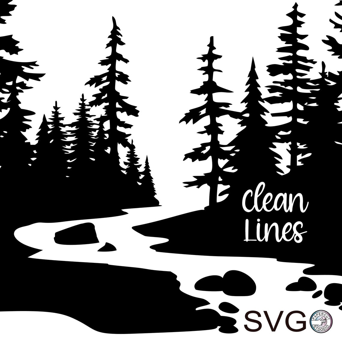 River Svg Stream Creek Lake Forest Instant Download for Laser - Etsy