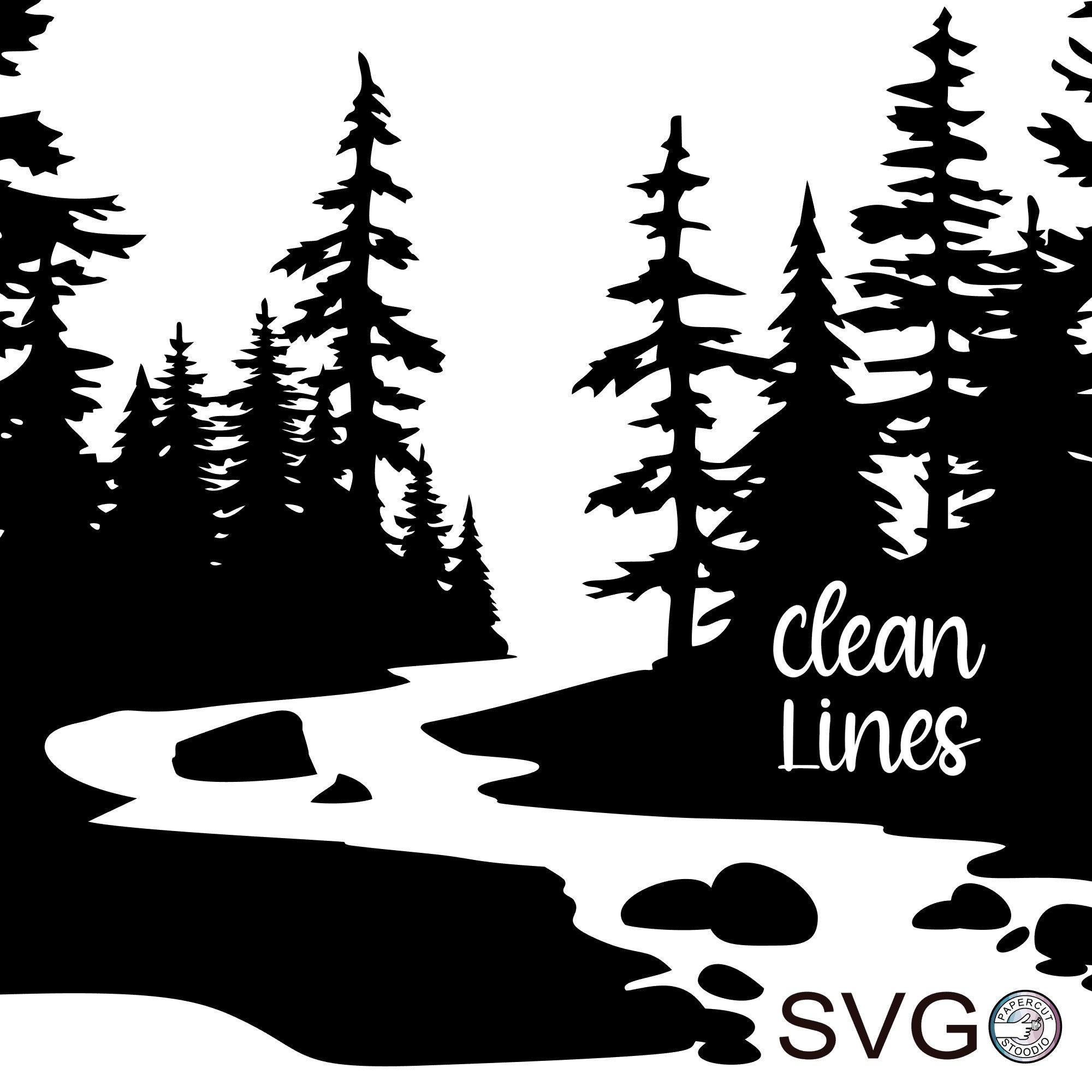 River Svg Stream Creek Lake Forest Instant Download for Laser - Etsy