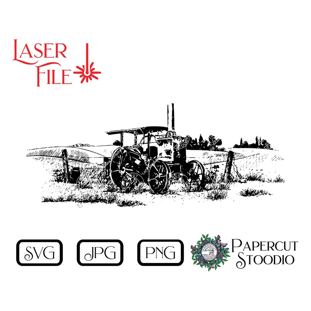 Laser Engrave File Old Tractor Svg, Cutting Board Charcuterie Board ...