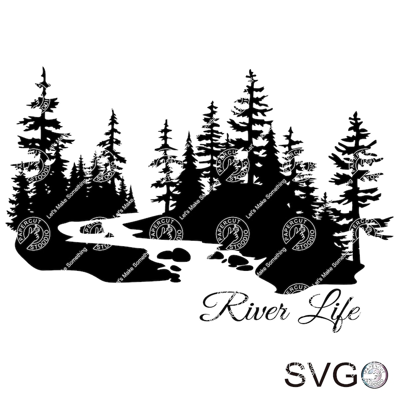 River Svg Stream Creek Lake Forest Instant Download for Laser - Etsy
