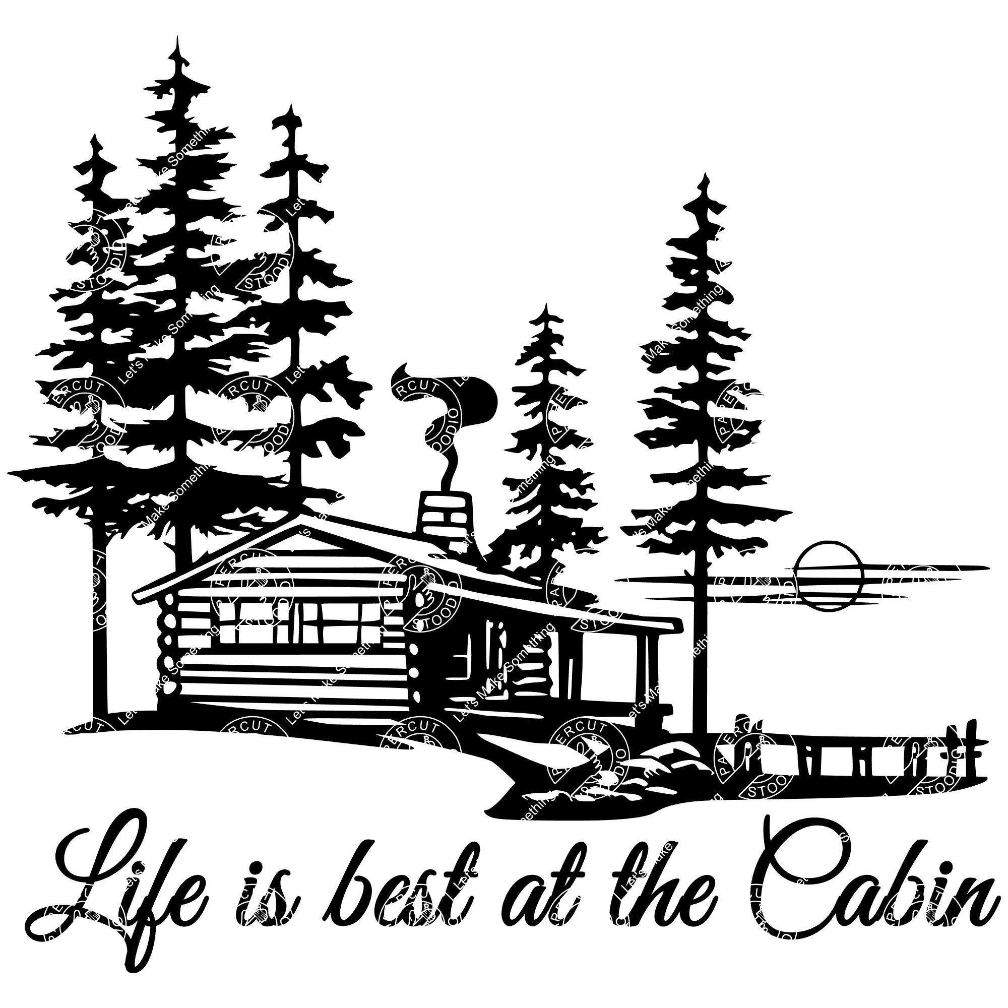 Cabin Svg Lake Forest for Personalized Gifts Stickers T - Etsy