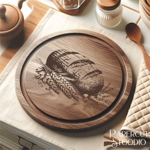 Laser Engrave File, Crusty Bread SVG, for Kitchen Farm Lightburn ...