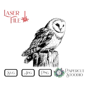 Laser Engrave File, Barn Owl Post SVG, Bird Cutting Board, Address ...