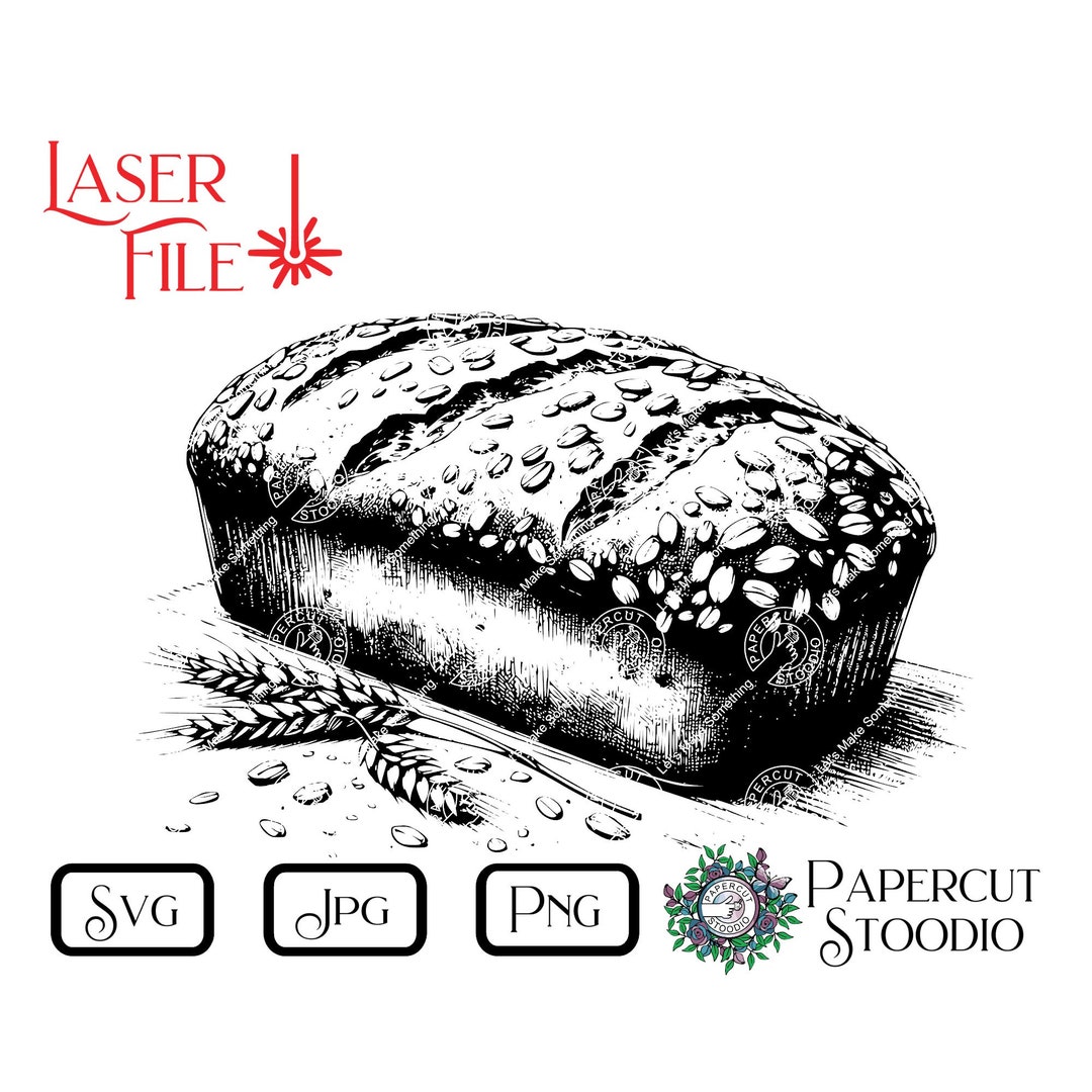 Laser Engrave File, Oat Bread SVG, for Kitchen Farm Lightburn Glowforge ...