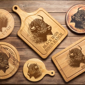 Laser Engrave File, Bison Head SVG, Lightburn Glowforge Wood Burn DIY ...