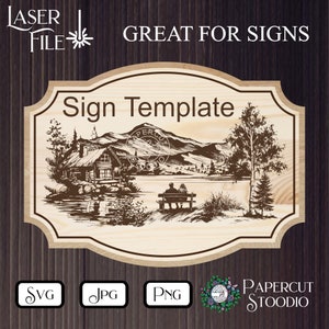 Laser Cut File, Sign Template SVG, Laser Engrave Sign Svg Lightburn ...