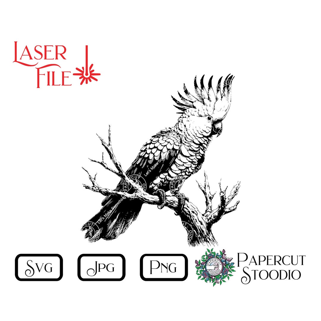 Laser Engrave File, Cockatoo SVG, Lightburn Glowforge for Signs Cutting ...