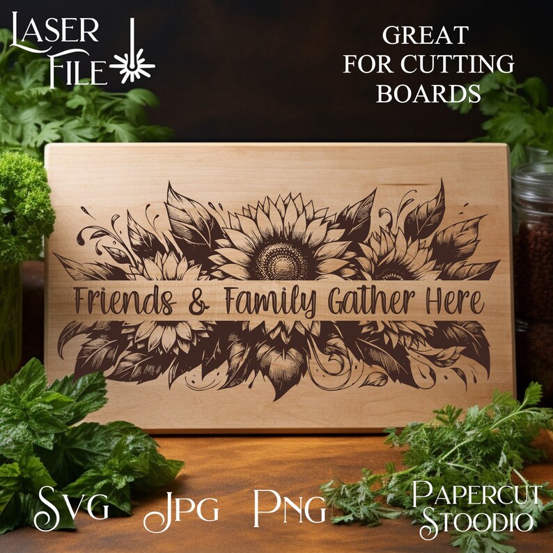Sunflower Friends Laser Engrave File, Farmhouse Decor SVG PNG JPG ...