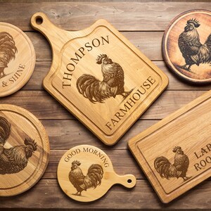 Laser Engrave File, Large Rooster SVG, for Lightburn Glowforge Wood ...