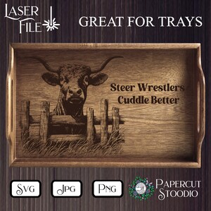 Laser Engrave File, Steer SVG, Cattle Ranch Lightburn Glowforge ...