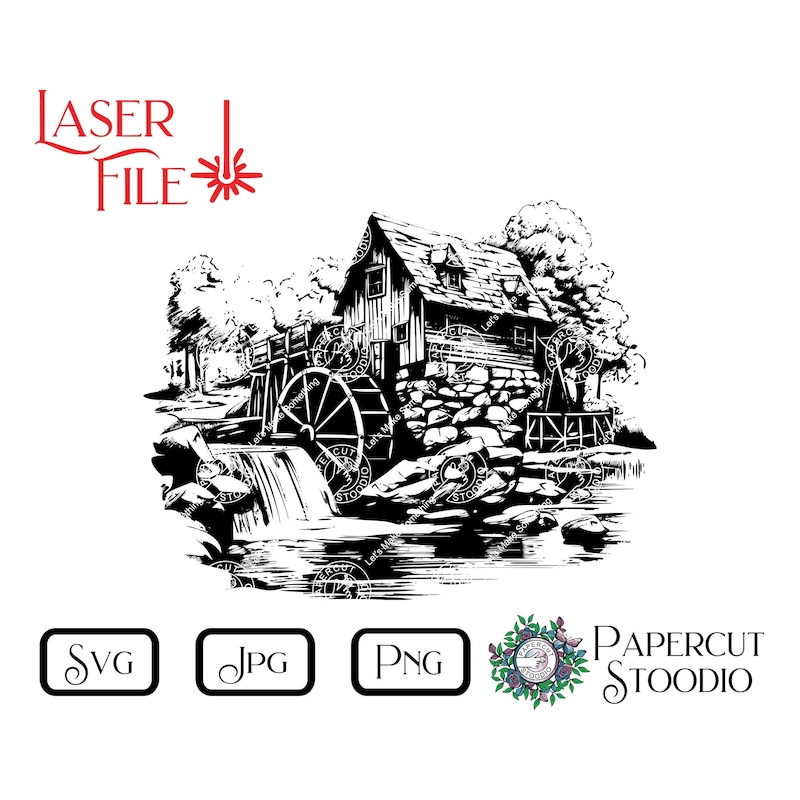 Water Mill Papercraft Svg - Etsy
