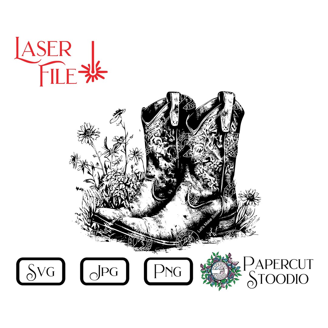 Laser Engrave File, Cowboy Boots Svg, Country DIY Signs Cutting Boards ...