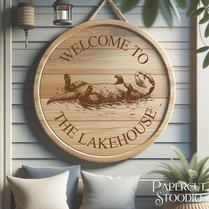 Otter Float Laser Engrave File, Wood Sign SVG PNG JPG (digital Download ...